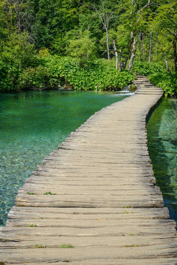 Wooden Path stock image. Image of garden, beautiful, plitvicka - 38390021