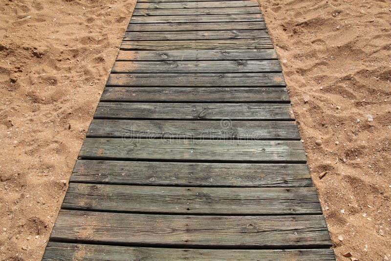 Wooden path in sand stock image. Image of shore, romantic - 60223825