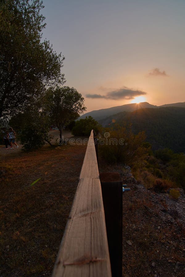 Wooden Path To the Sun in the Mountain Editorial Stock Photo - Image of ...