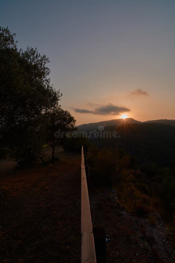 Wooden Path To the Sun in the Mountain Stock Photo - Image of road ...