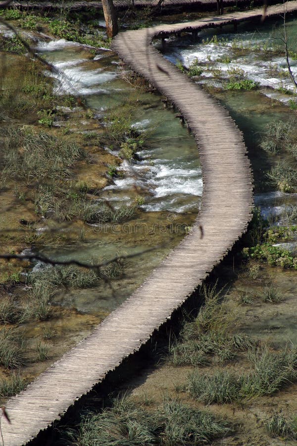 Wooden Pathway in Plitvice Lakes Stock Photo - Image of forest ...