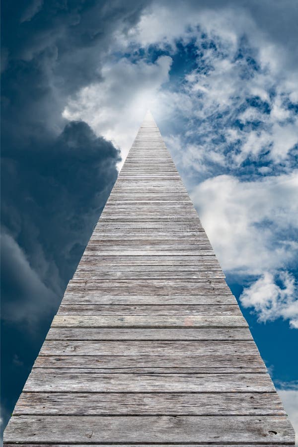 Wooden pathway to the sky stock photo. Image of concept - 80471040