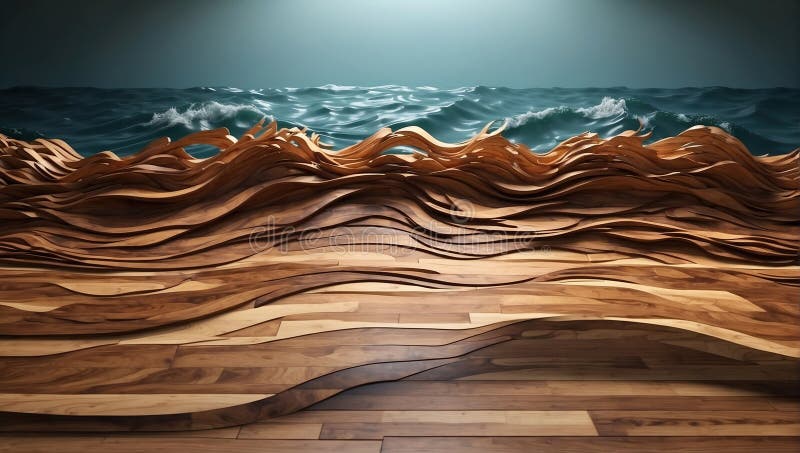 Wooden Pattern Background, Abstract Wavy Textured and Curved Wooden ...