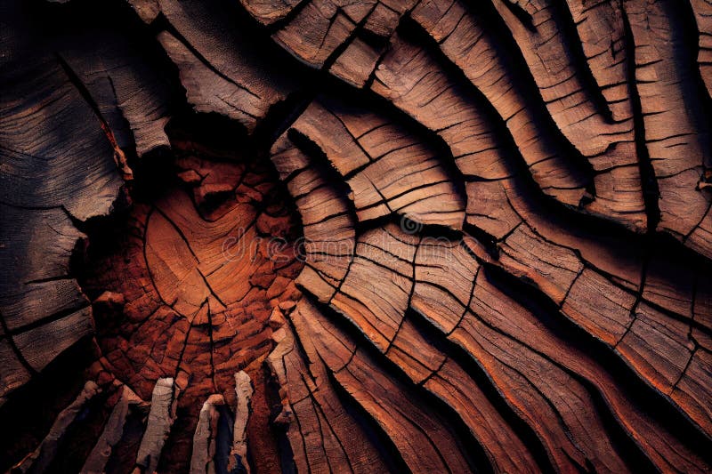 Wooden Pattern of a Cut Tree Trunk. Generative Ai Stock Illustration ...