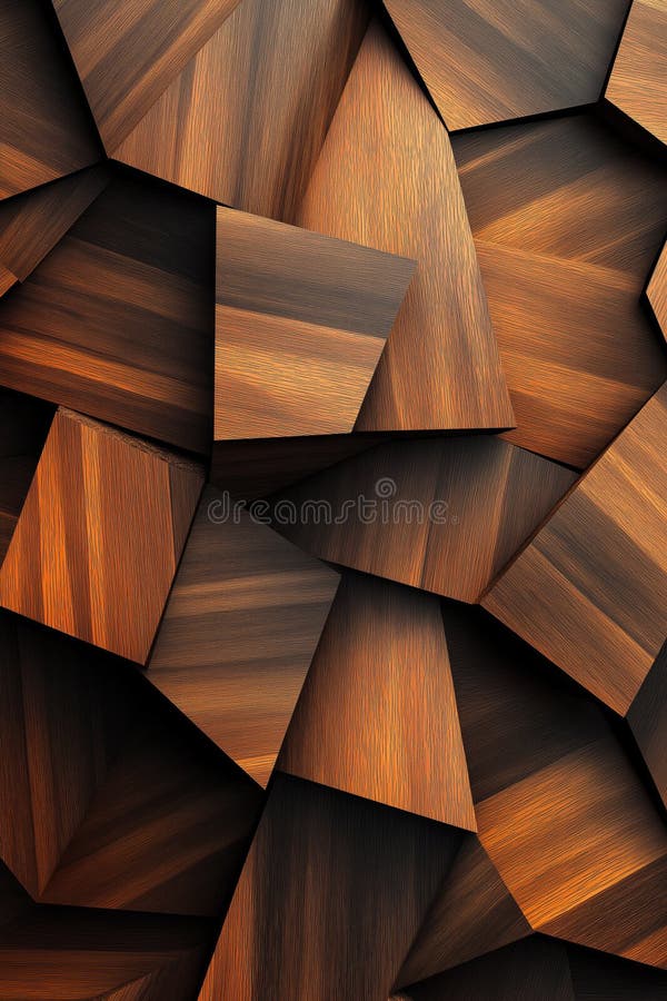 Wooden Pattern. Elegant Luxury 3d Geometric Wood Wallpaper Stock ...