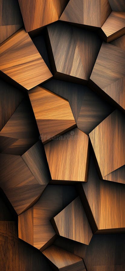 Wooden Pattern. Elegant Luxury 3d Geometric Wood Wallpaper Stock ...