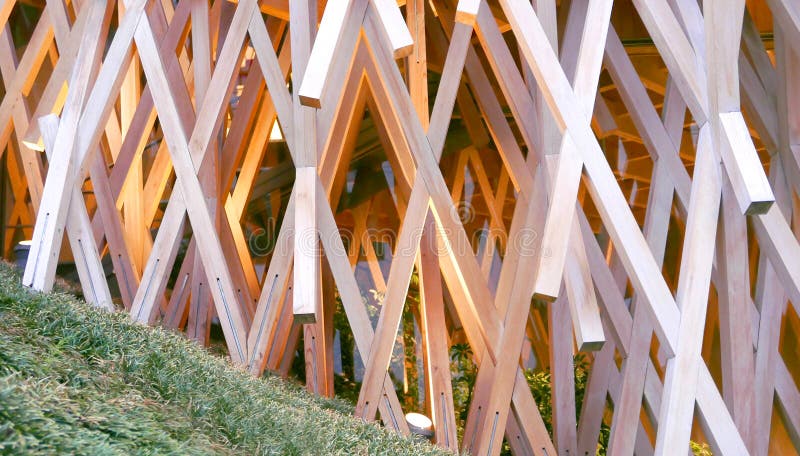 Wooden Pattern on External Building Stock Photo - Image of surface ...