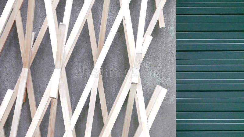 Wooden Pattern on External Building Stock Image - Image of modern ...