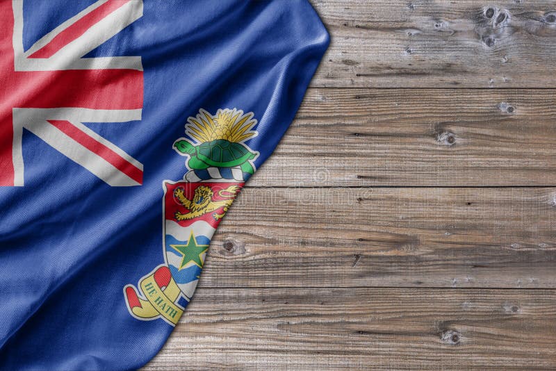 Wooden Pattern Old Nature Table Board with Cayman Islands Flag Stock ...