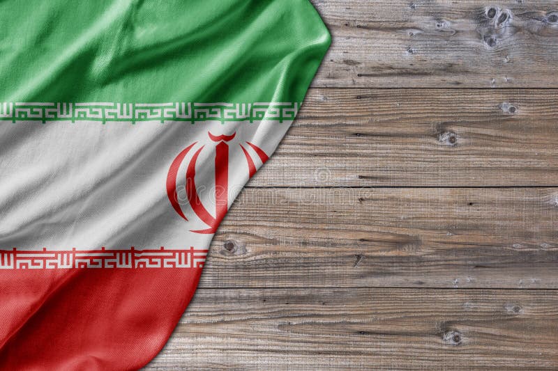 Wooden Pattern Old Nature Table Board with Iran Flag Stock Image ...