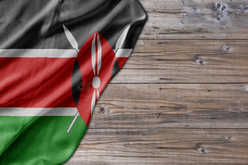 Wooden Pattern Old Nature Table Board with Kenya Flag Stock ...
