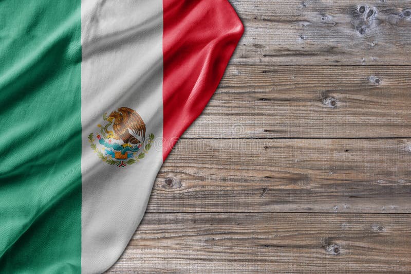 Wooden Pattern Old Nature Table Board with Mexico Flag Stock Photo ...