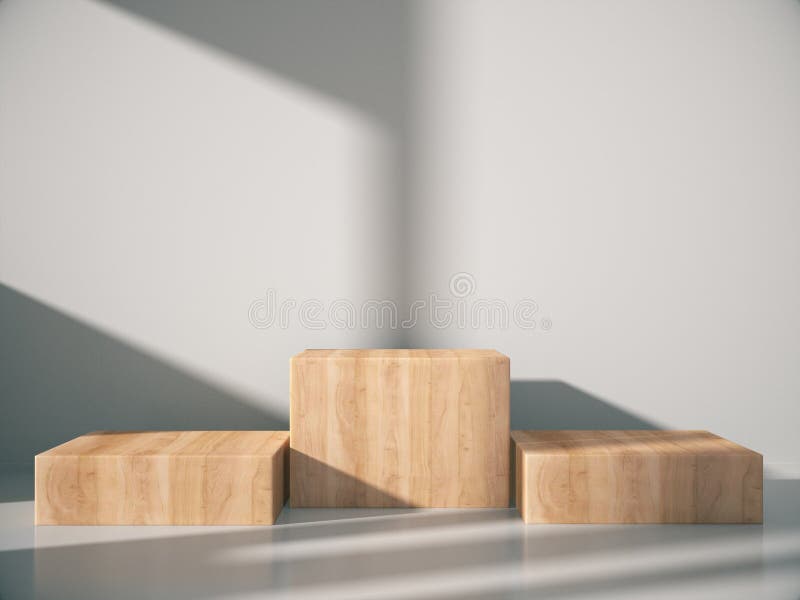 Wooden Pedestal for Display, Platform for Design, Blank Product Stand ...