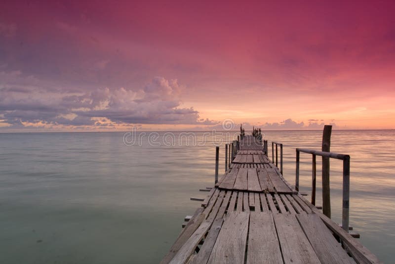 Wooden Peer stock photo. Image of horizon, island, thailand - 15809782
