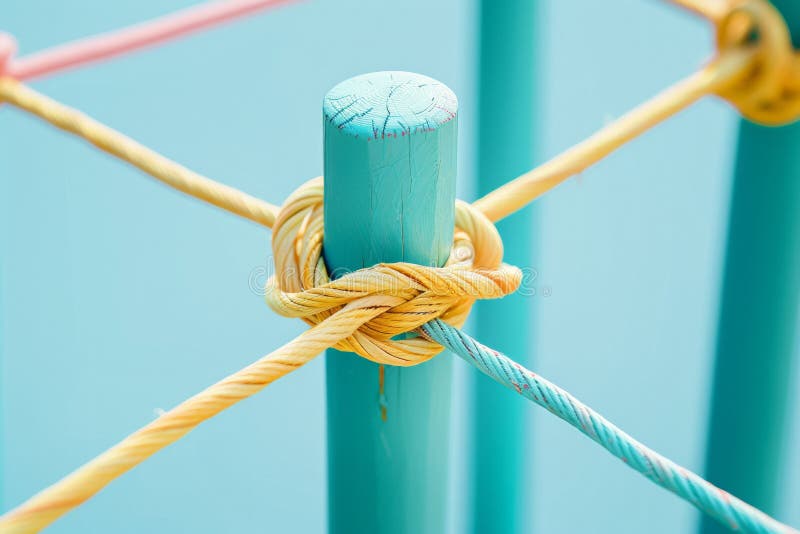 A Wooden Peg Connected with String. Communication, Technology, Network ...