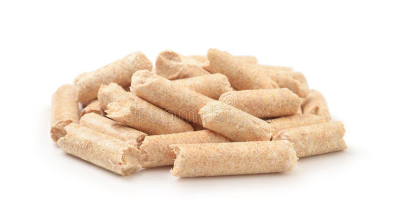 Wooden Pellets Isolated on White Stock Image - Image of horizontal ...