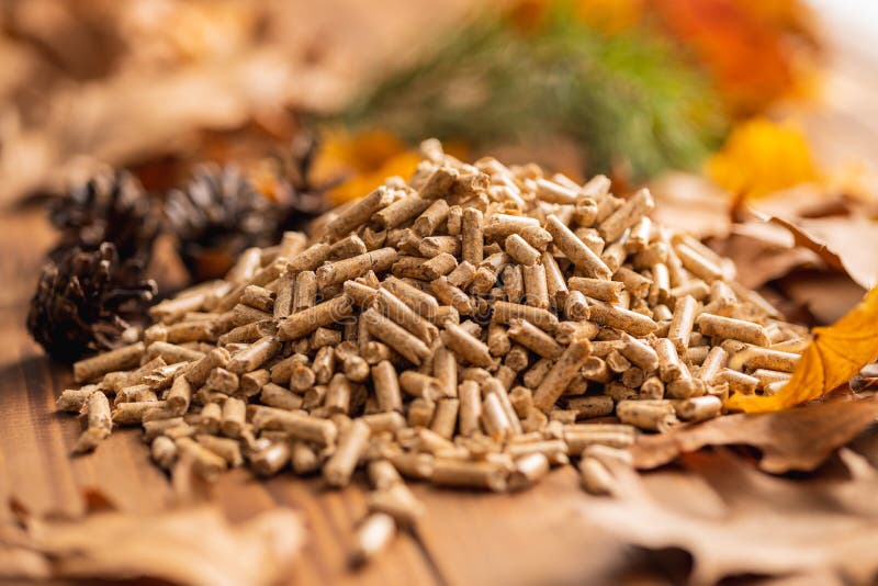 Wooden Pellets on Wooden Table Stock Photo - Image of environmental ...
