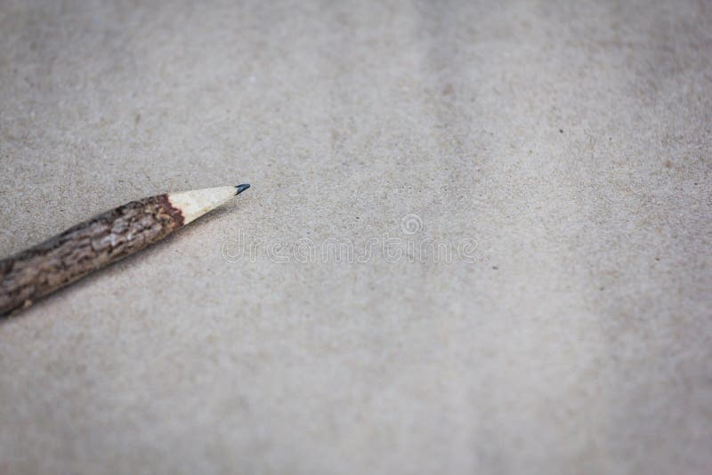 Wooden Pencil Made from Tree Branch on Paper Stock Photo - Image of ...