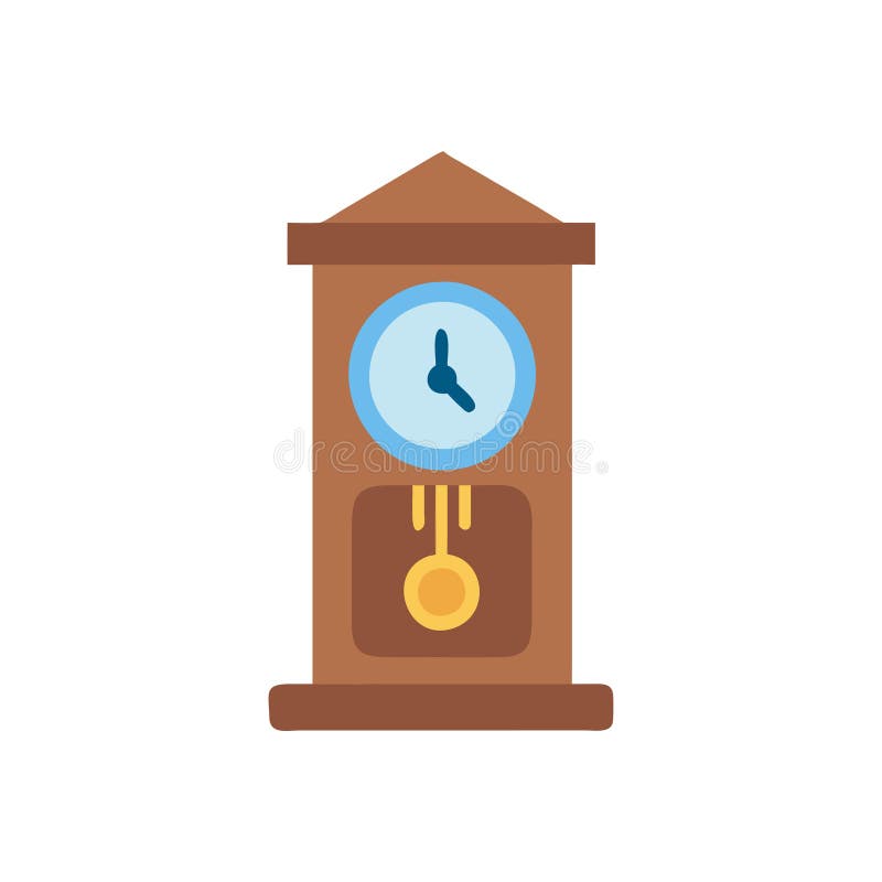 Wooden Pendulum Clock Icon stock vector. Illustration of vector - 351575771