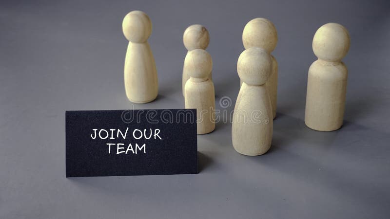 Wooden People with a Tag Written Join Our Team Stock Image - Image of ...