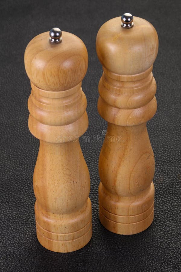 Wooden Pepper and Salt Mill Stock Image - Image of grinder, ingredient ...