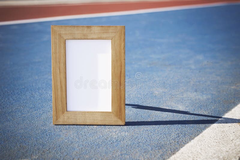 Wooden Photo Frame on Jogging Path Stock Image - Image of outdoors ...