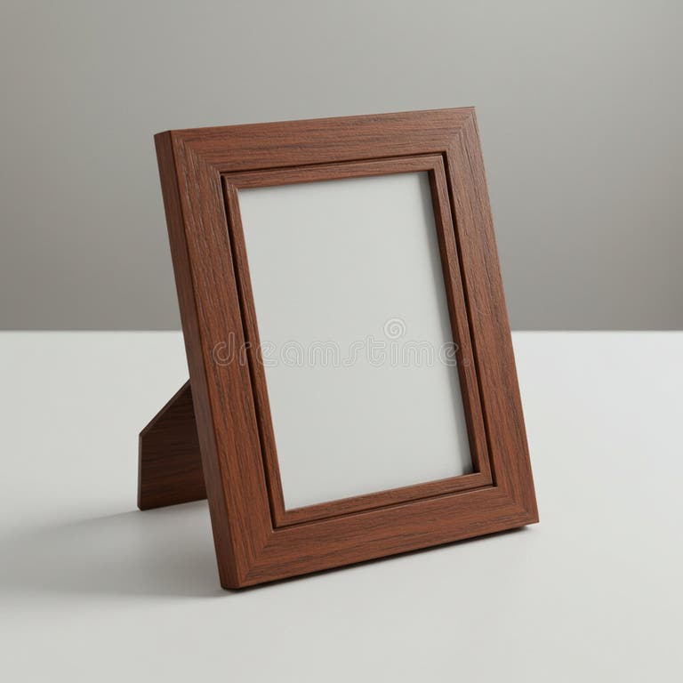 A Wooden Photo Frame with a Simple, Rectangular Design is Set on a ...