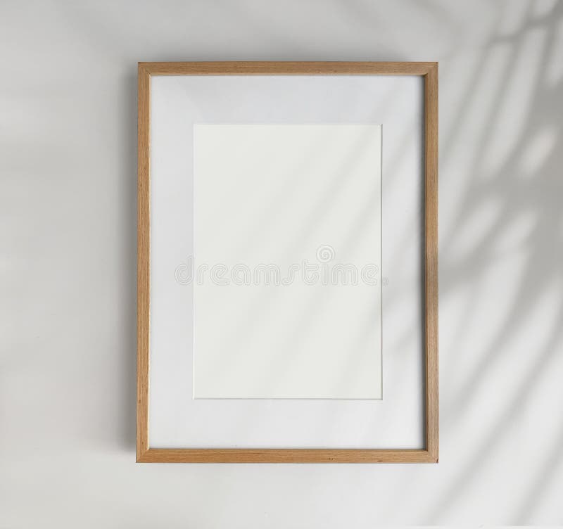 Wooden Photo Frame A4 Size with White Photo Mat, Vertical Artwork on a ...