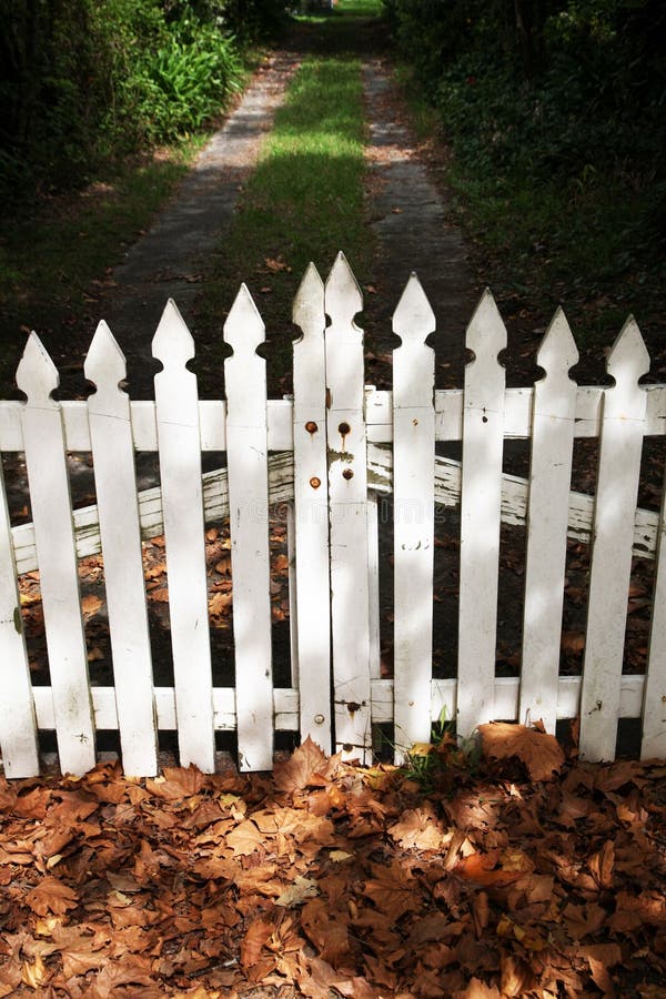 Wooden picket fence gate stock image. Image of outdoor - 12797487