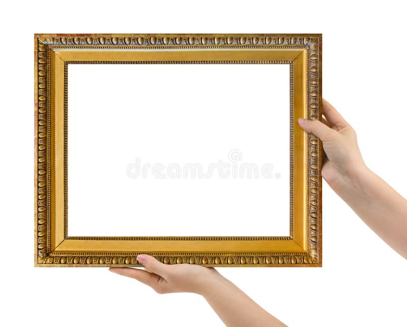 Wooden Picture Frame in Hands Stock Photo - Image of floral, copyspace ...