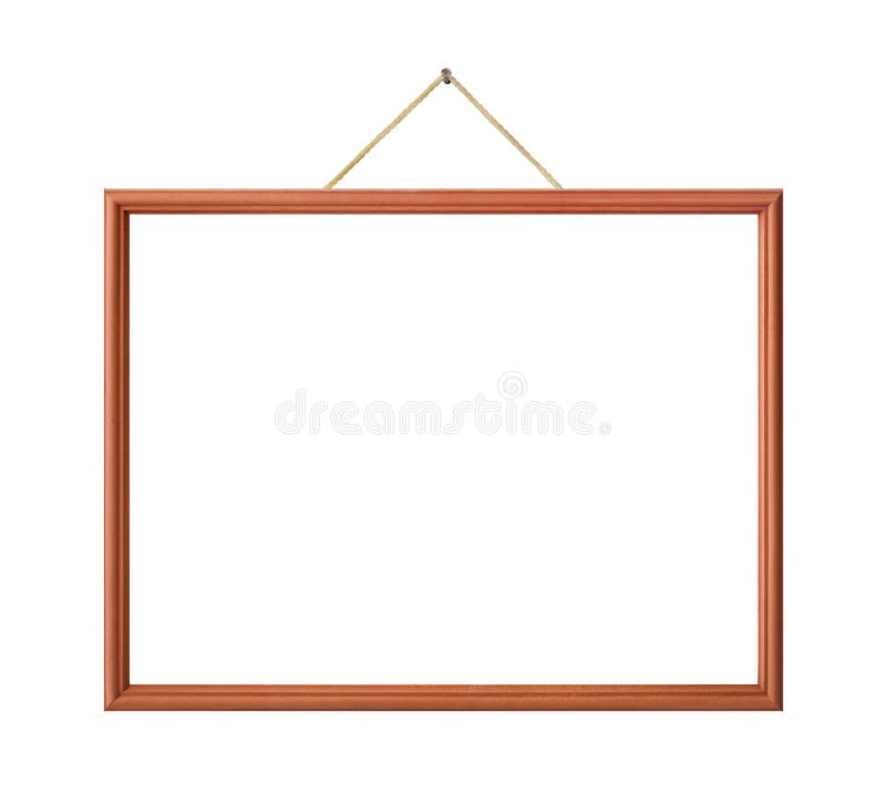 Wooden Picture Frame Hanging on a Rope Stock Illustration ...