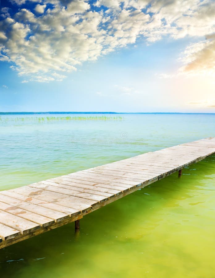 Wooden Pier on Beautiful Lake. Stock Photo - Image of jetty, calm: 27146612