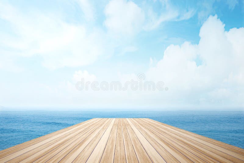 Wooden Pier with Ocean View Stock Photo - Image of scene, ocean: 167467750