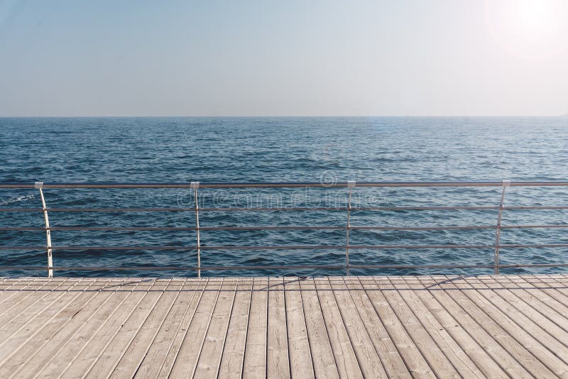 Wooden pier and sea view stock photo. Image of season - 52229412