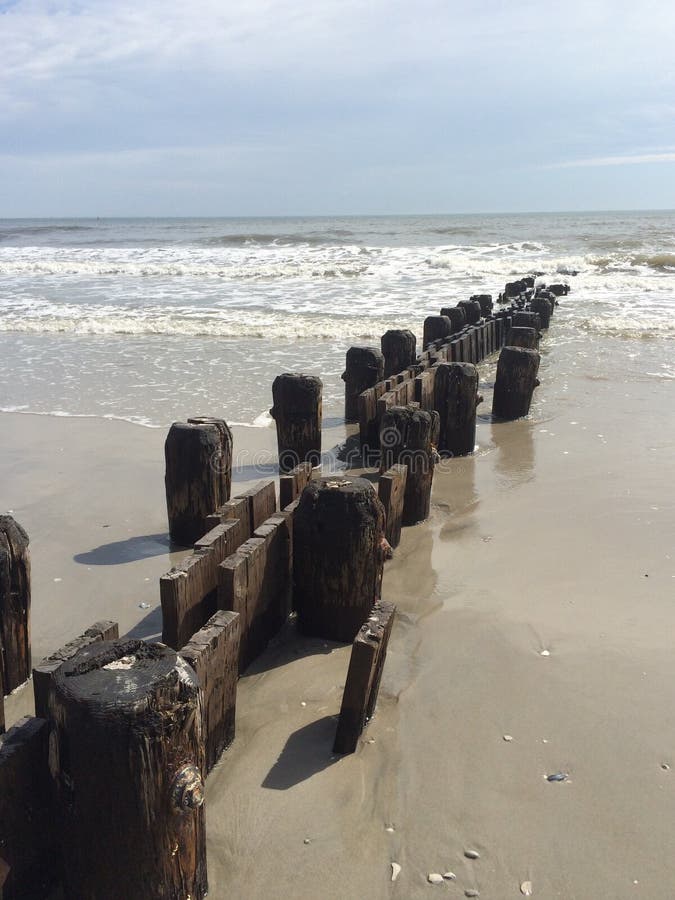 Wooden pier stock image. Image of wooden, beach, posts - 53397755