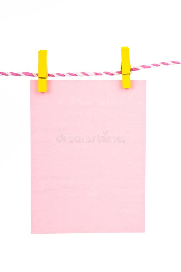 Wooden pin with paper hang stock photo. Image of colour - 24724232