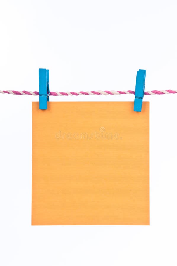 Wooden pin with paper hang stock photo. Image of reminder - 24724366