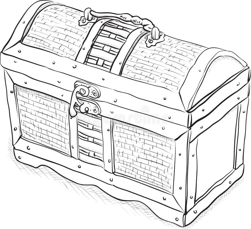 Black White Treasure Chest Stock Illustrations – 2,466 Black White ...