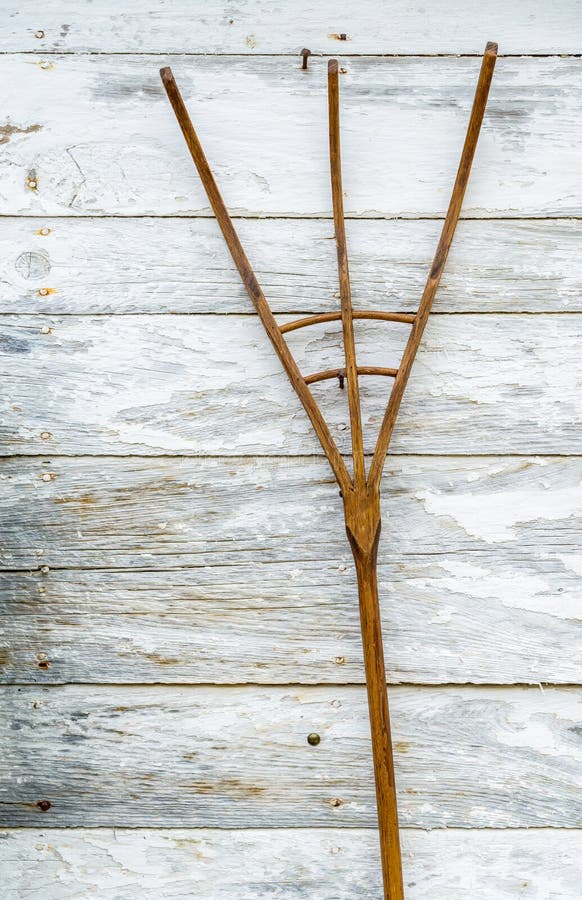 Wooden Pitchfork and Shovel Stock Photo - Image of retro, pitchfork ...