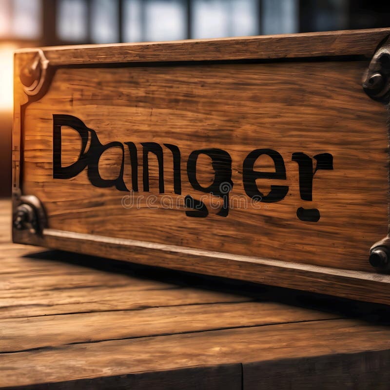 Wooden Placard Danger Message Sign Stock Image - Image of message ...