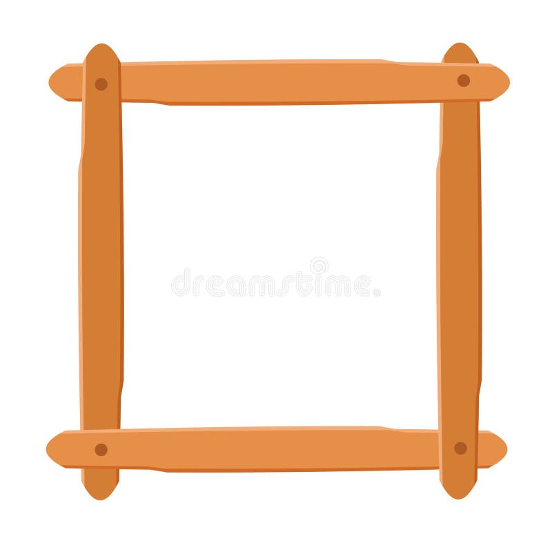 Wooden Plank Board Old Art Drawn Round Frame Stock Vector ...