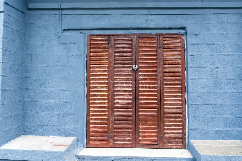 Wooden Plank Door of a Blue Building Stock Image - Image of blue ...