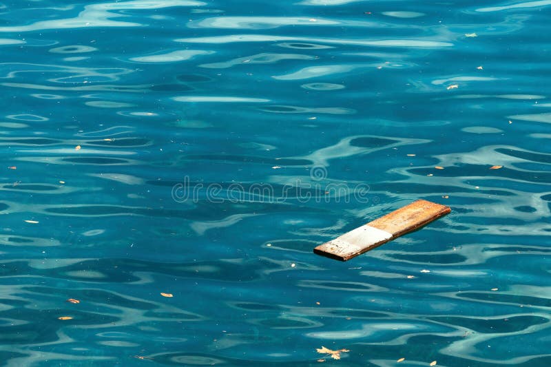 Wooden Plank Floating on Ocean Water Surface Stock Photo - Image of ...