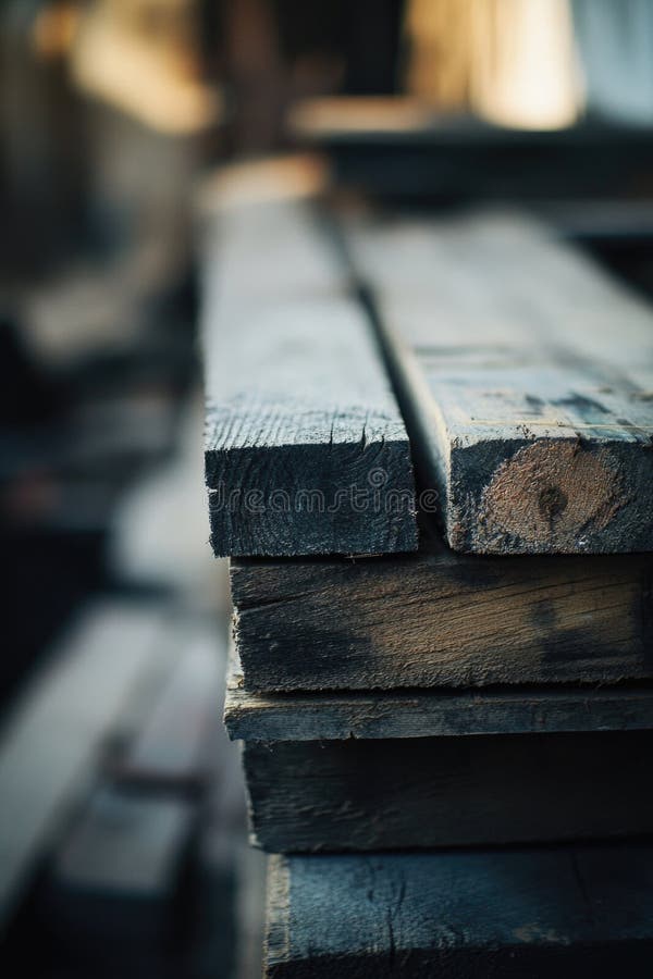 Wooden Plank Stack Table stock photo. Image of materials - 380172168