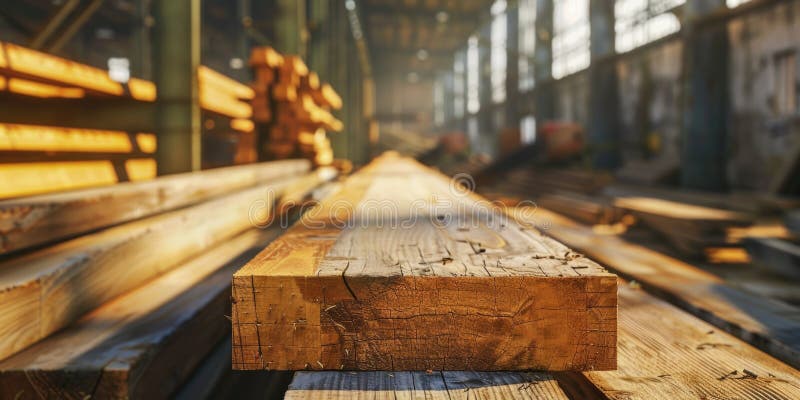 A Wooden Plank is on Top of a Stack of Wood Stock Photo - Image of ...