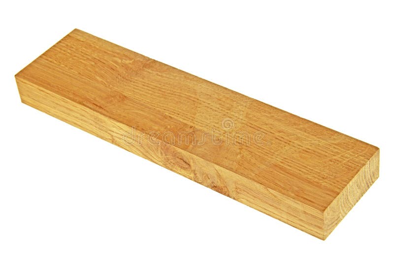 Wooden Plank on a White Background Stock Image - Image of piece, front ...