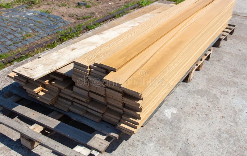 Wooden Planks at a Construction Site Stock Photo - Image of house ...
