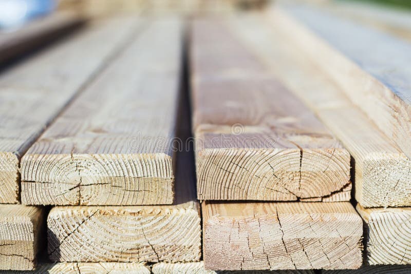 Wooden Planks on a Construction Site. Neatly Folded Stock Photo - Image ...