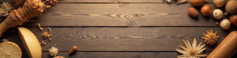 Wood Plank Background with Scattered Wooden Objects, Woods, Interior ...