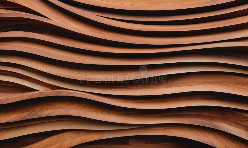 Wooden Planks Form a Wavy Pattern, Creating a Unique and Interesting ...